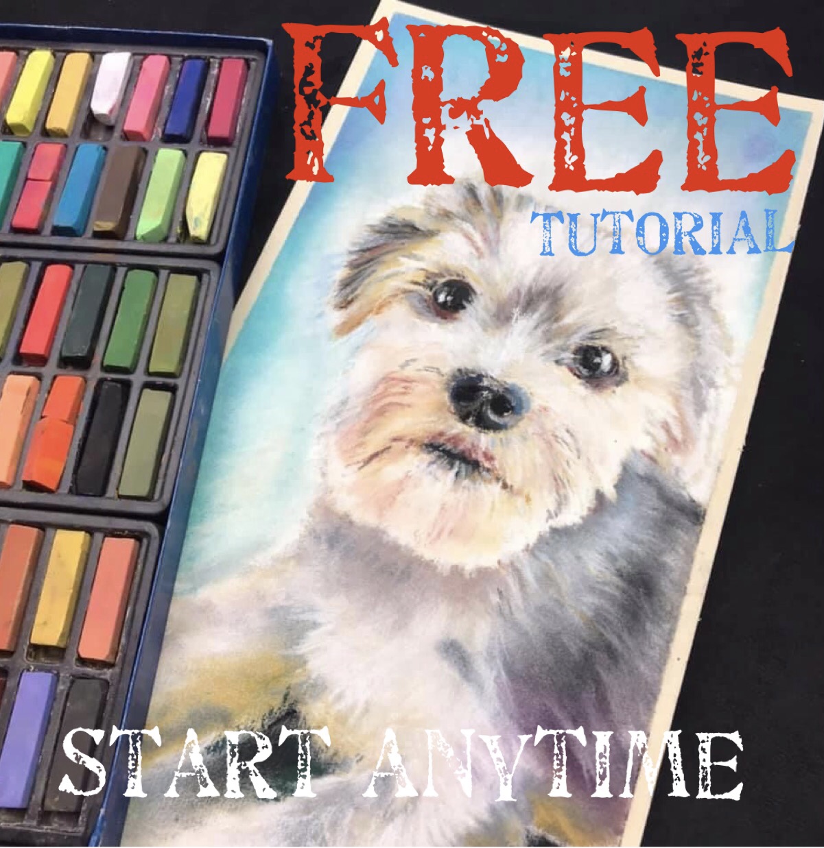 FREE step-by-step tutorial. PDF. Molly The Dog. Soft Pastel. All skills ...